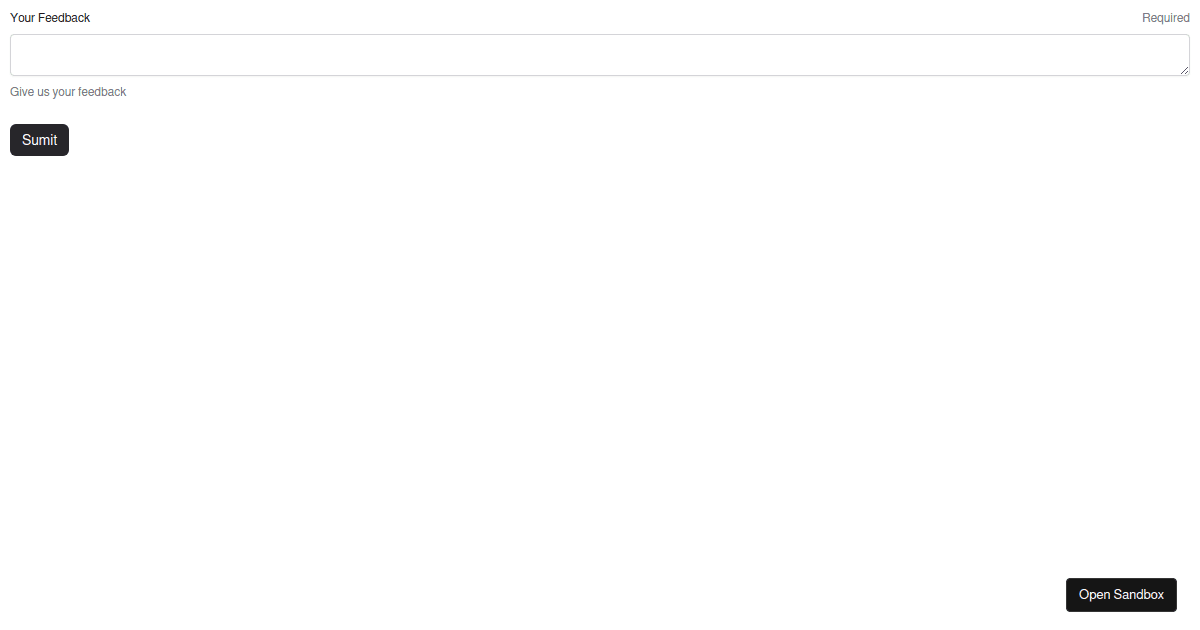Renderlesskit React Hook Form Textarea Codesandbox