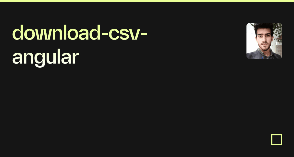 download-csv-angular - Codesandbox