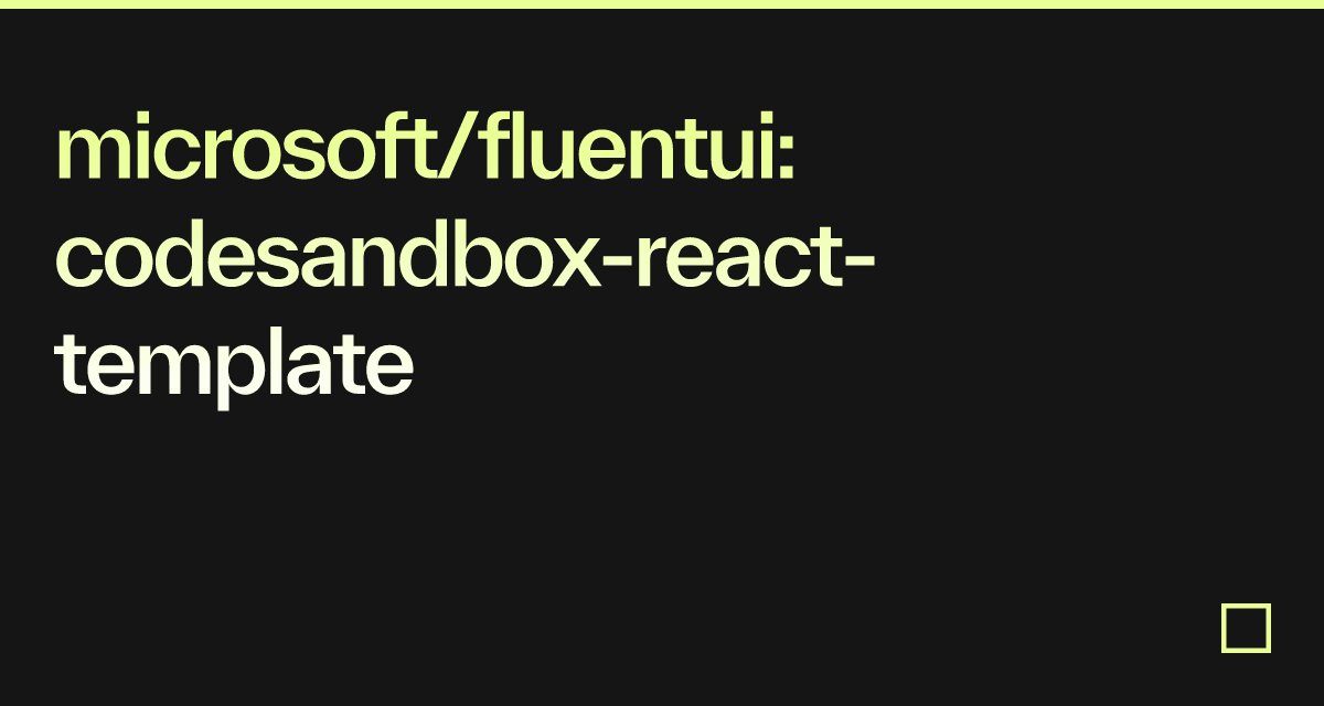 Codesandbox React Template Codesandbox
