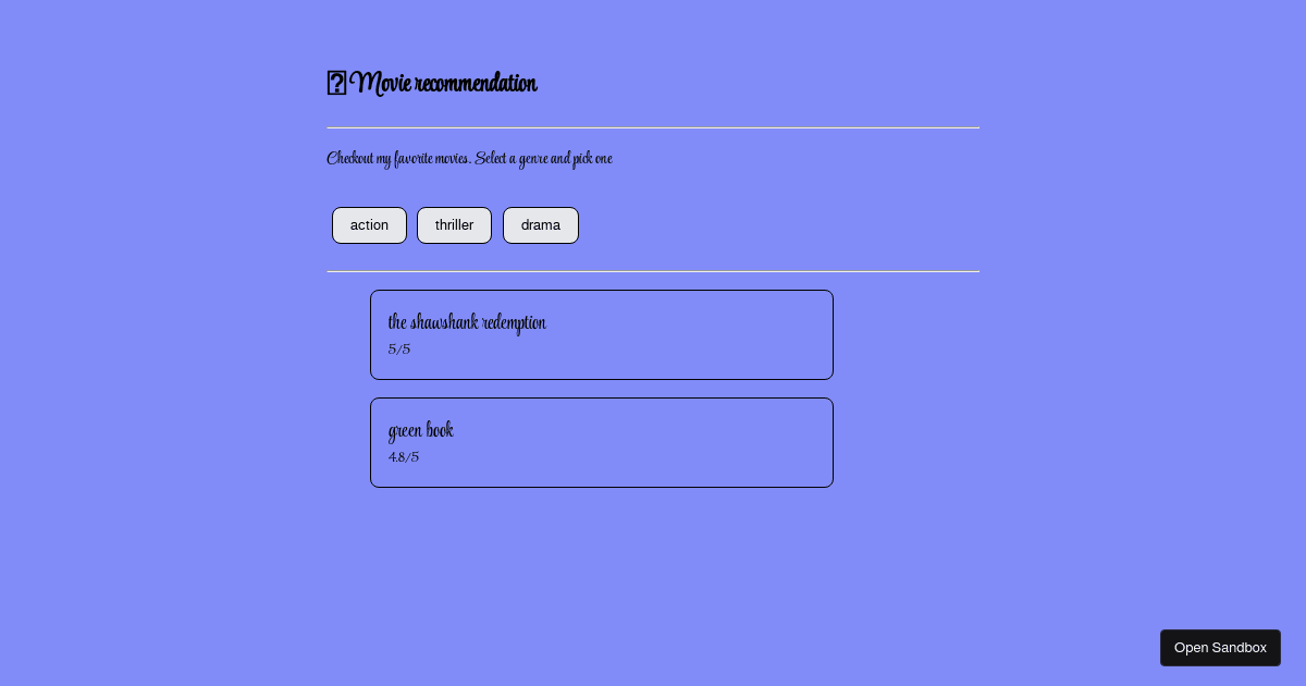 movie-recommendation - Codesandbox