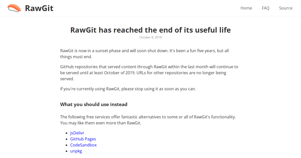 rawgit - Codesandbox