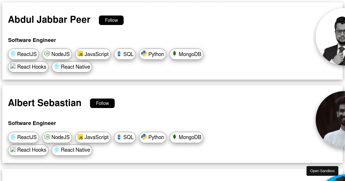 USERPROFILE - Codesandbox