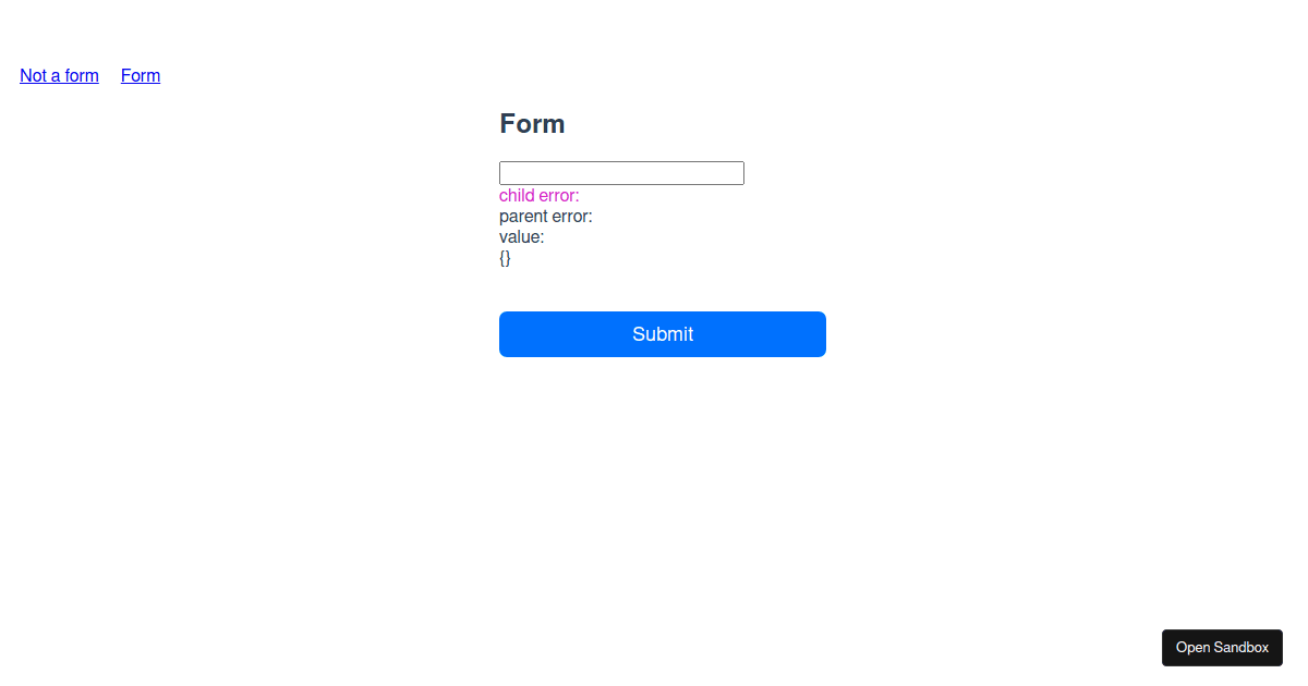 VeeValidate custom input child errors in parent - Codesandbox