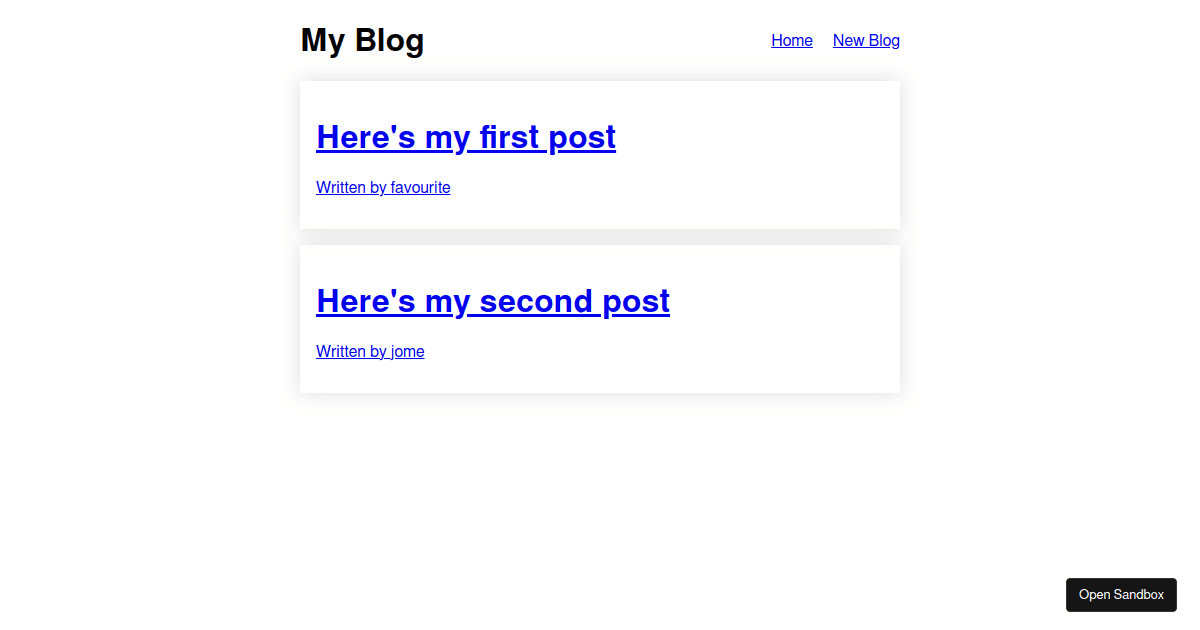 Net Ninja Blog Practice - Codesandbox