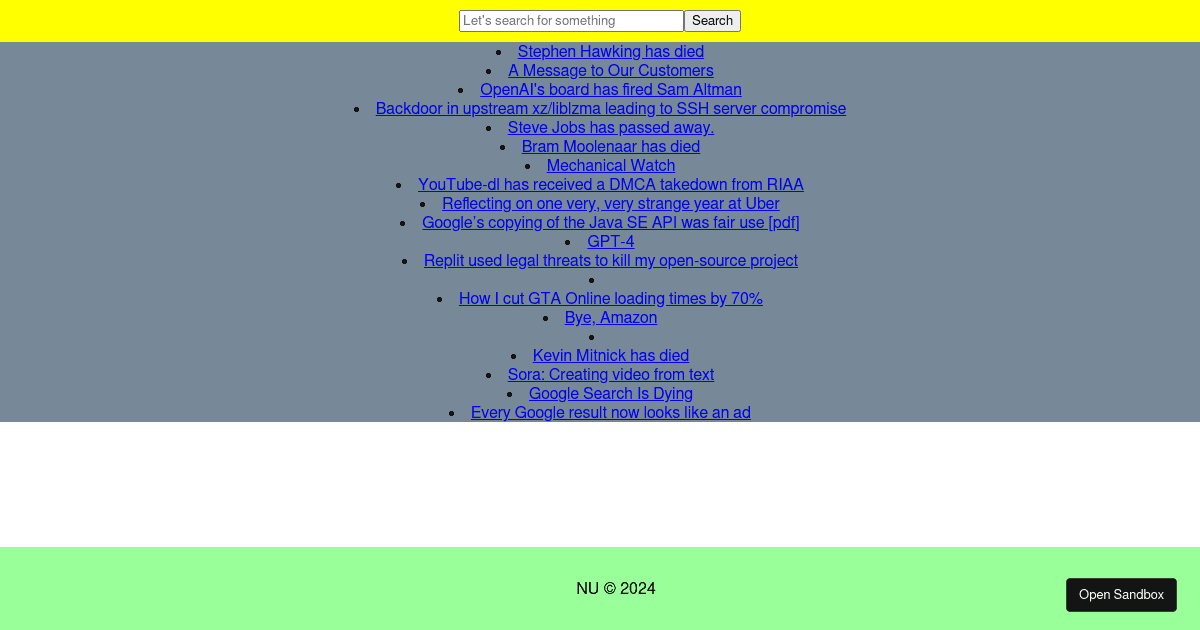 hacker-news - Codesandbox