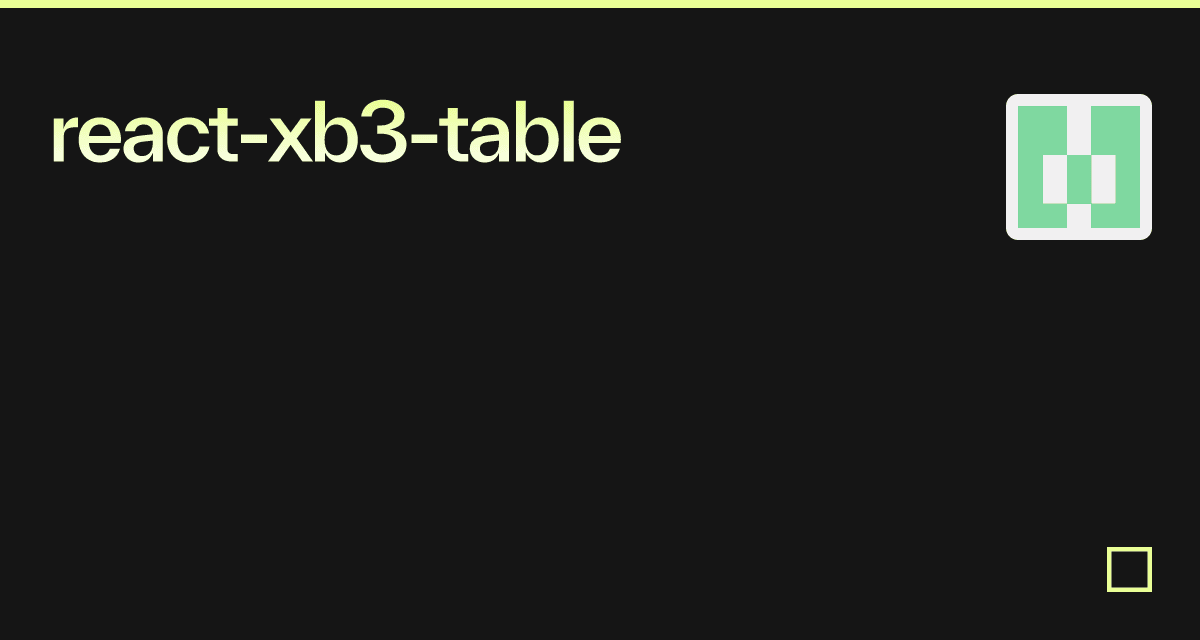 react-xb3-table - Codesandbox