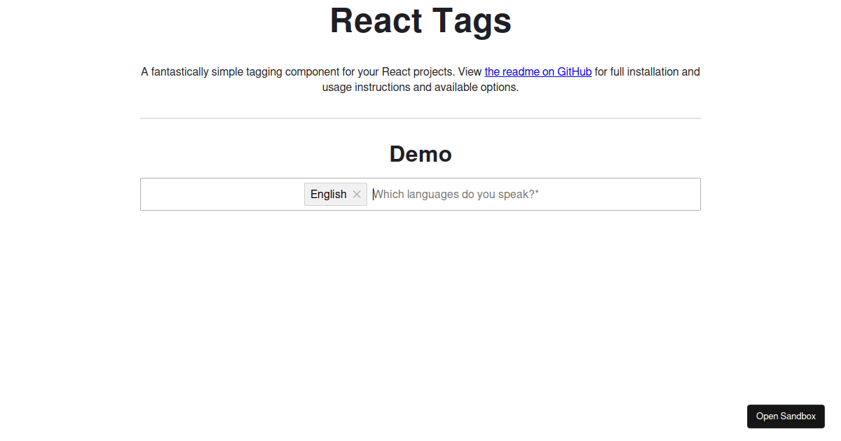 React Tags Autocomplete Forked Codesandbox