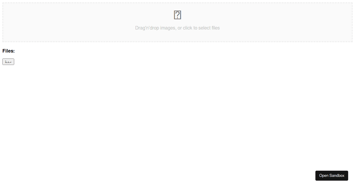 dropzone working (forked) - Codesandbox