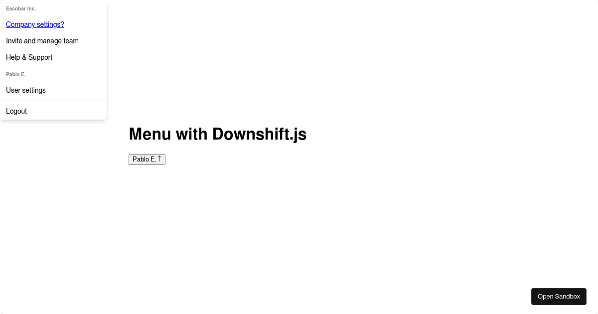 menu-with-downshift-PoC - Codesandbox