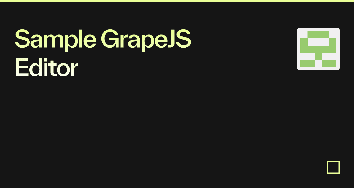 Sample GrapeJS Editor - Codesandbox