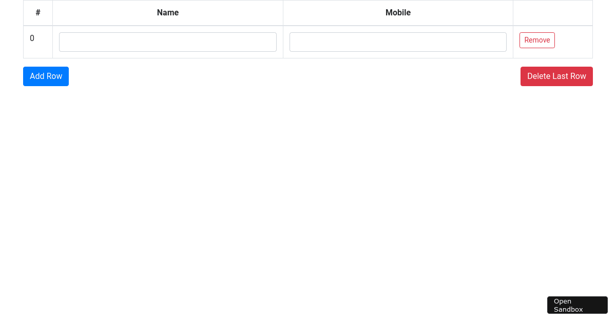 dynamic rows (forked) - Codesandbox dynamic rows (forked) - Codesandbox