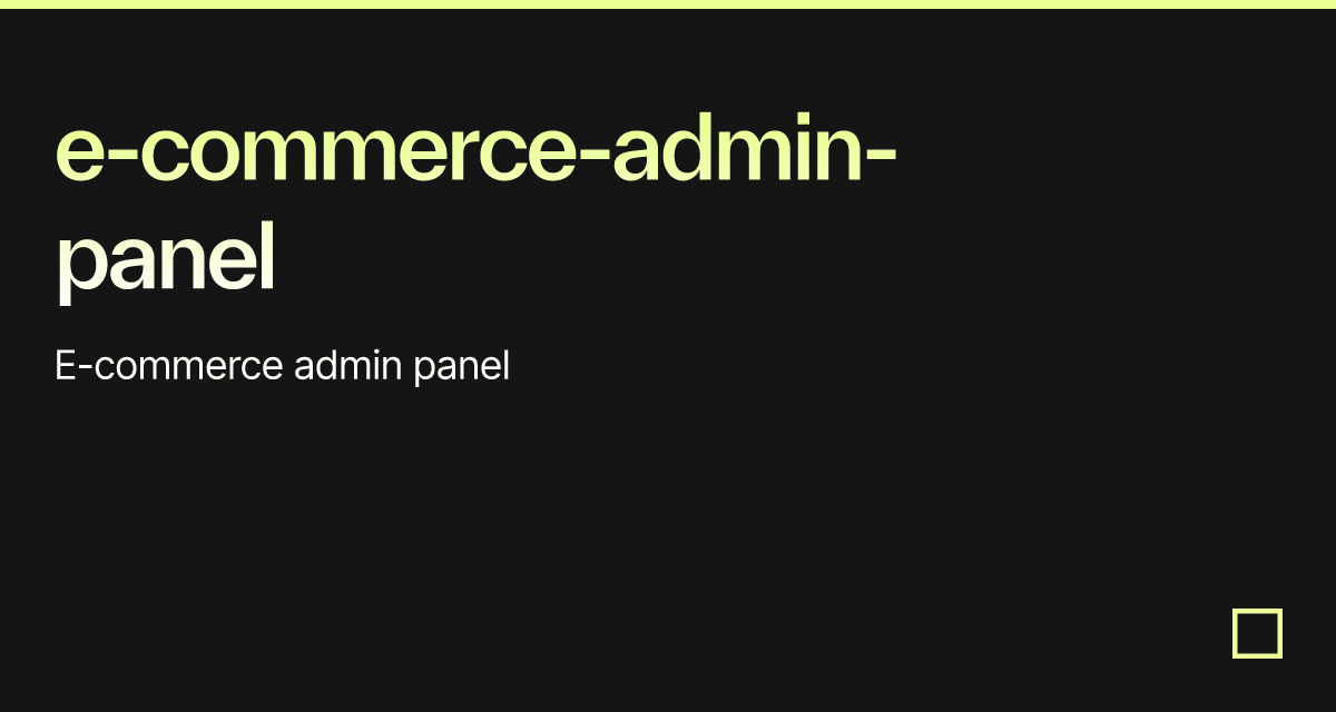 e-commerce-admin-panel - Codesandbox