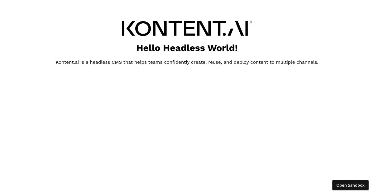 Display content from Kontent.ai with strongly typed models - Codesandbox