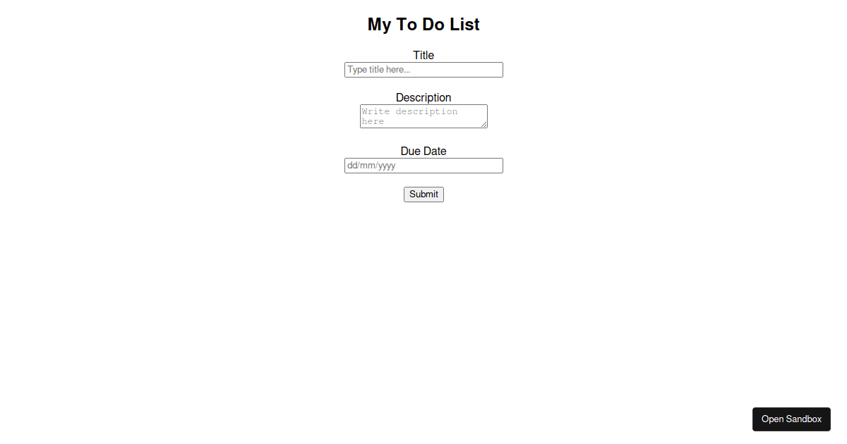 To-Do List - Codesandbox