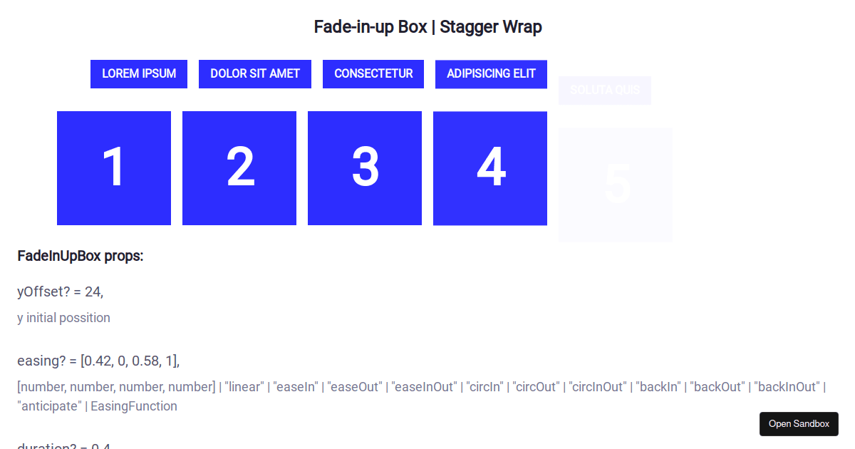 framer-motion-stagger-fade-in-up - Codesandbox