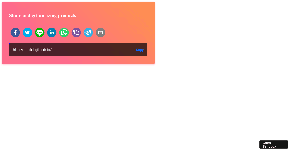 react share social - Codesandbox