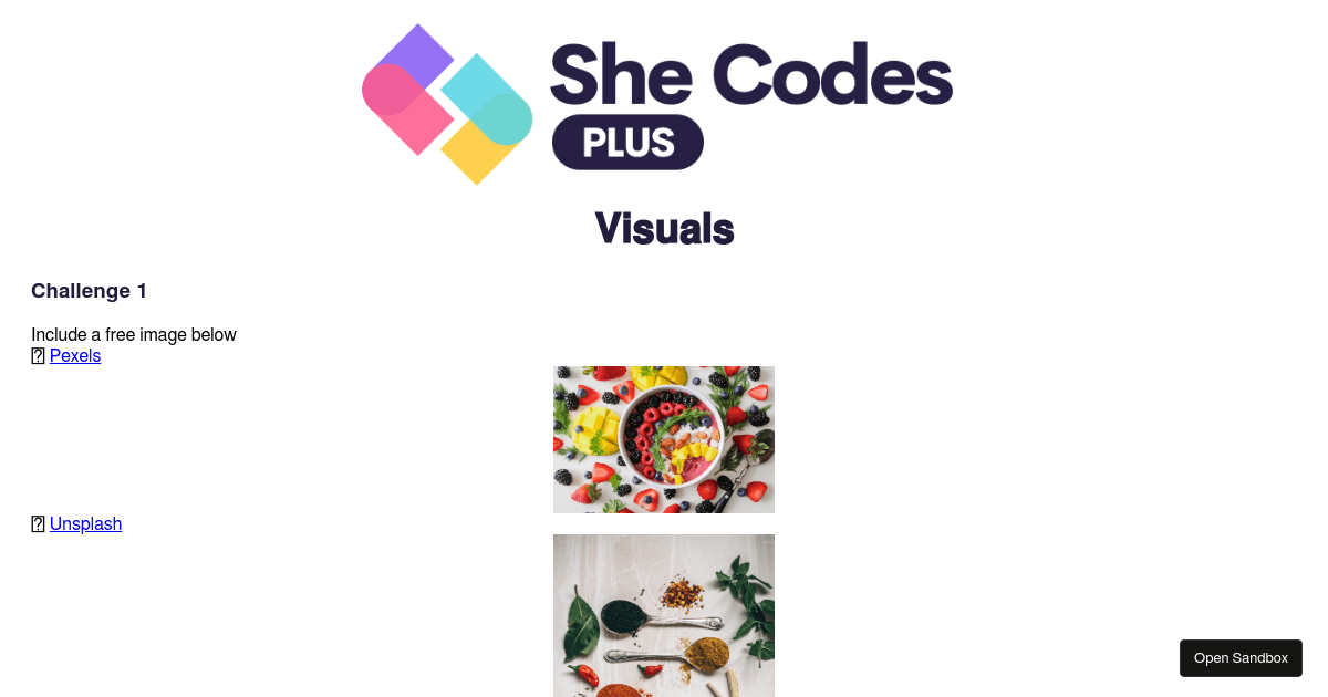 Visuals Challenge (forked) - Codesandbox