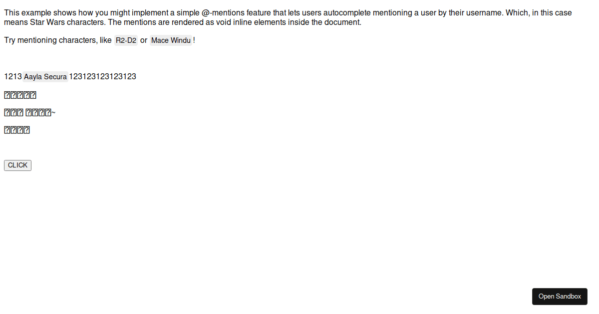 Slate Editor Mention Example - Codesandbox