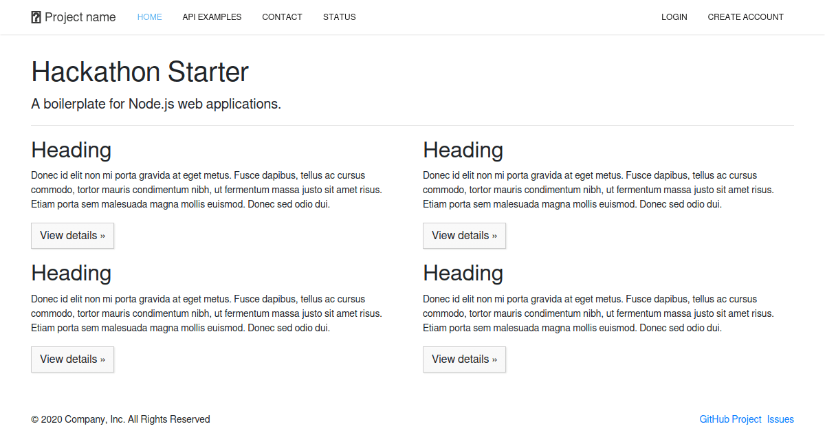 hackathon-starter - Codesandbox