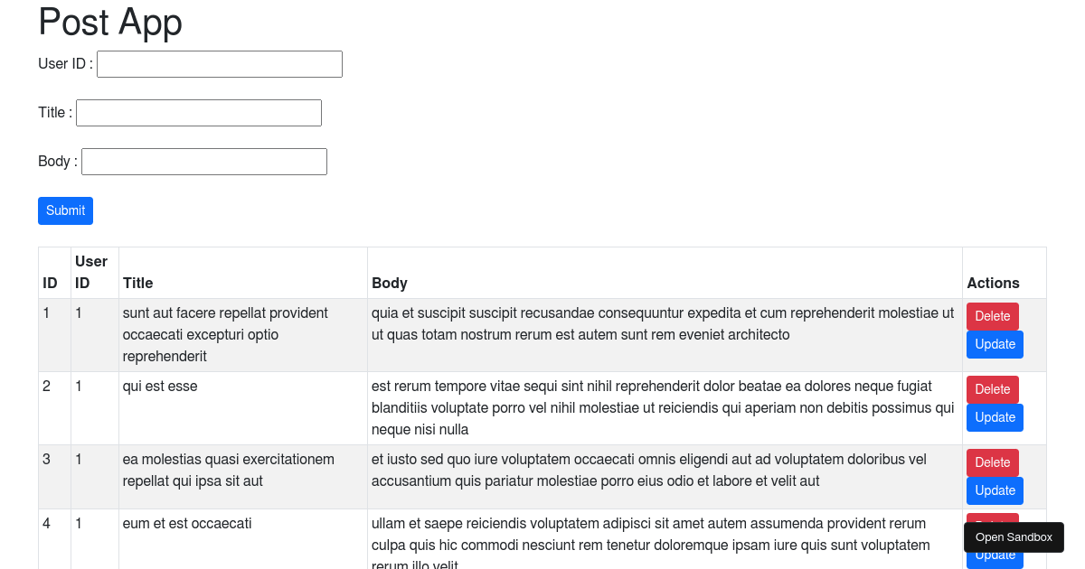 react-crud - Codesandbox