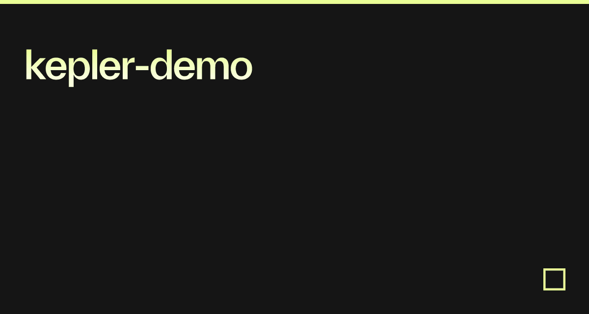 kepler-demo - Codesandbox