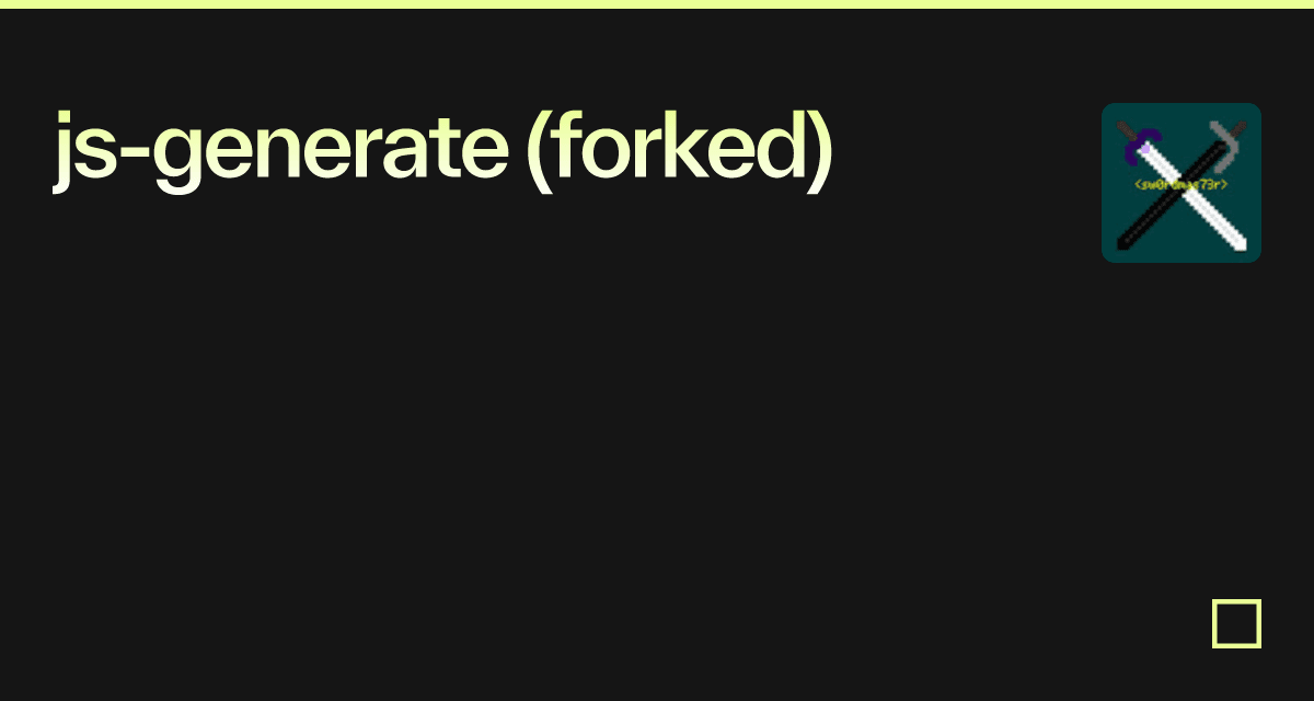 js-generate (forked) - Codesandbox