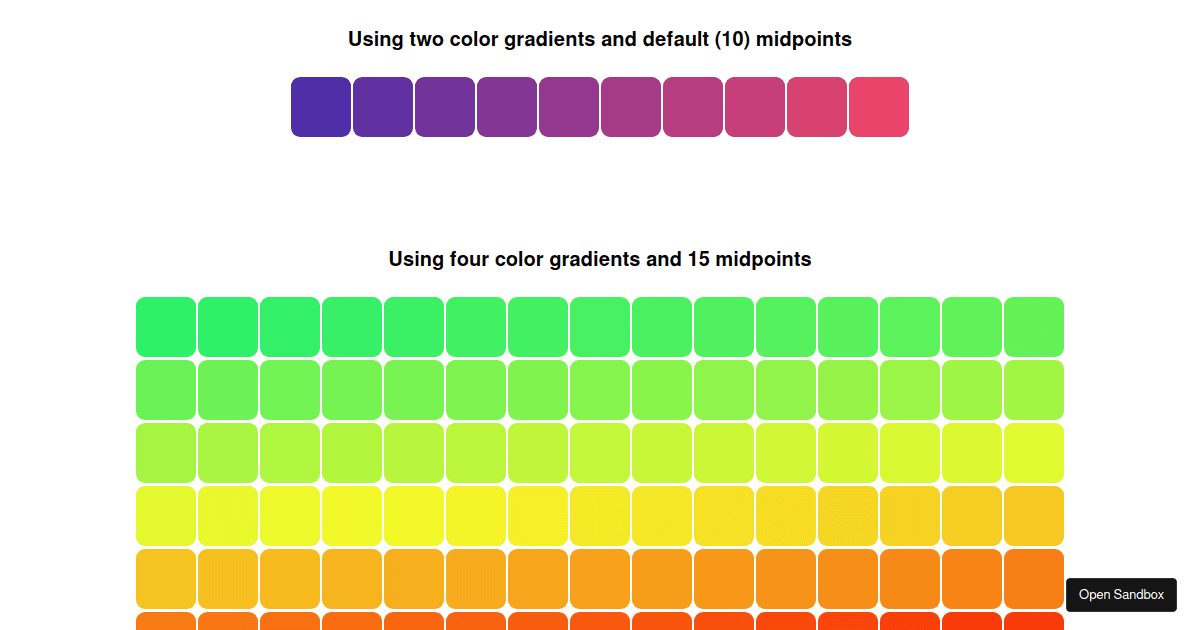 Javascript Color Gradient Forked Codesandbox