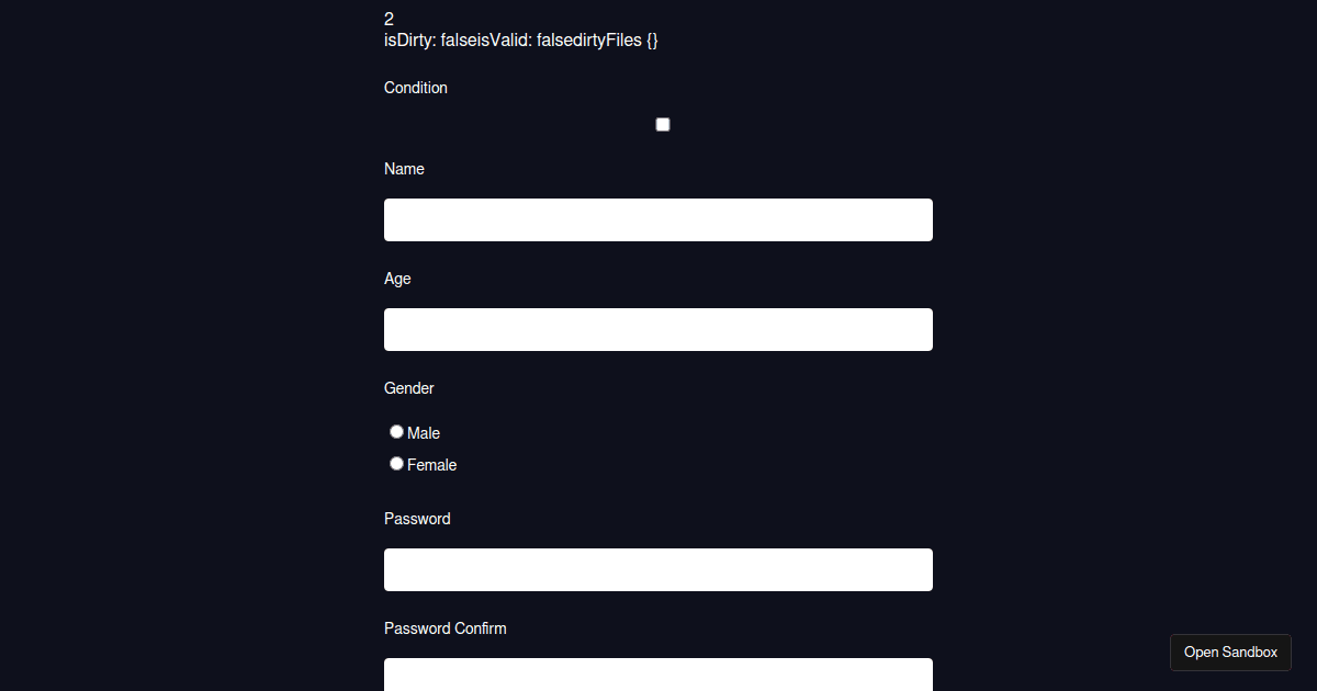 React Hook Form Resolver Yap Codesandbox