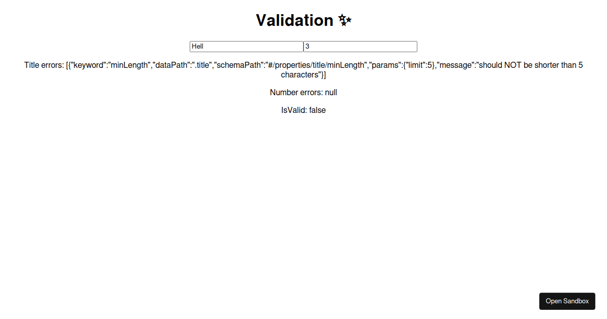 MST Form Validation - Codesandbox