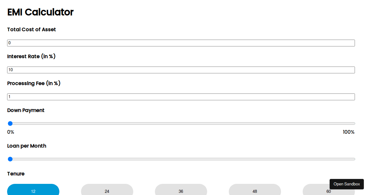emi-calculator - Codesandbox