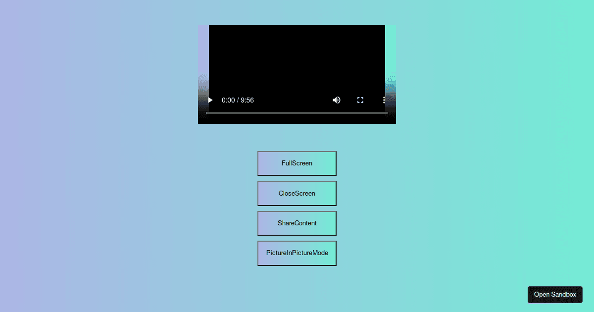 React Full Screen & shareScreen - Codesandbox
