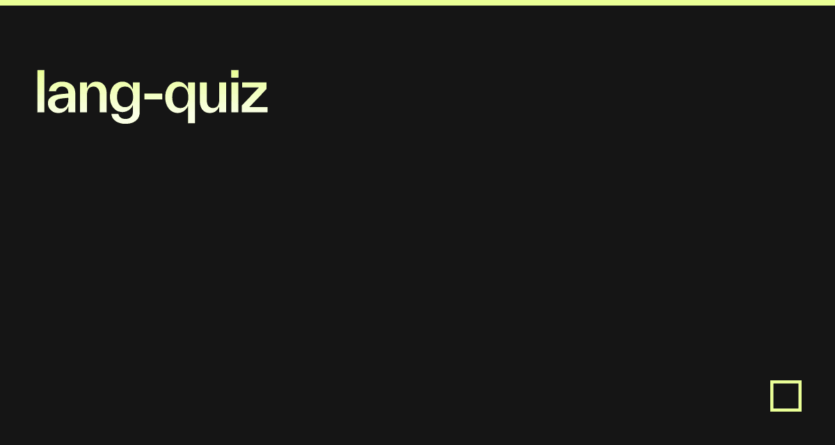 lang-quiz - Codesandbox