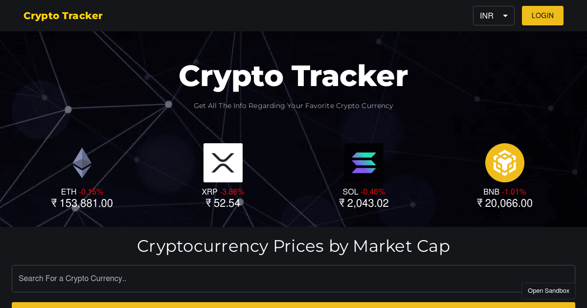 crypto-tracker - Codesandbox