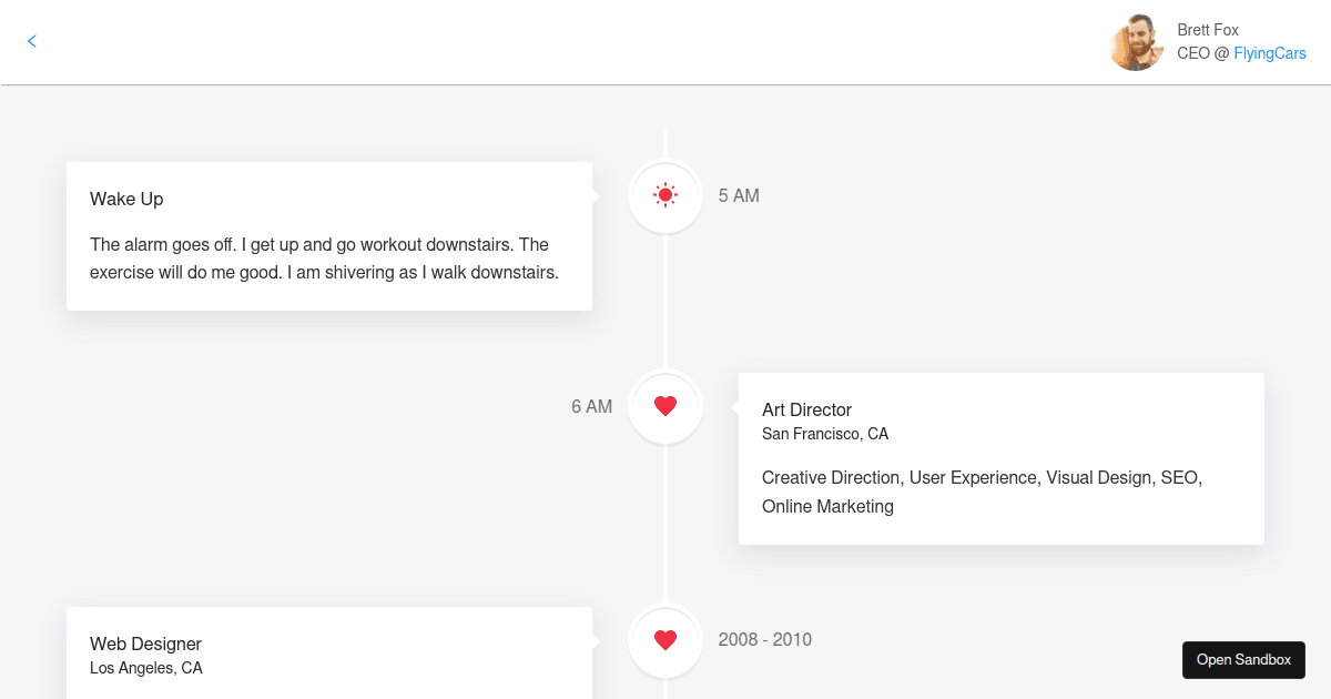 Timeline - Codesandbox