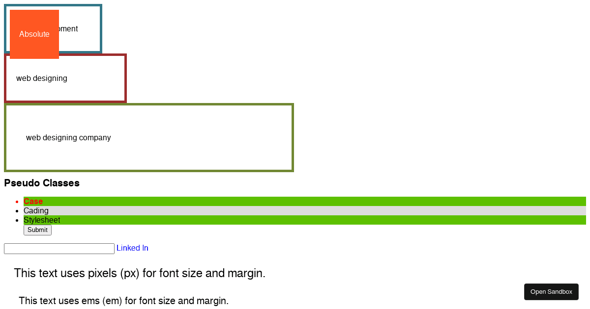 Advance Css Codesandbox