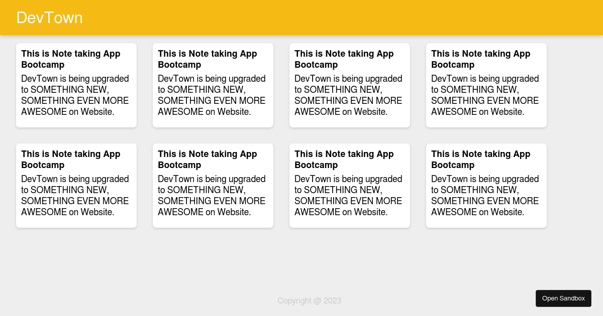Note Taking App - Codesandbox