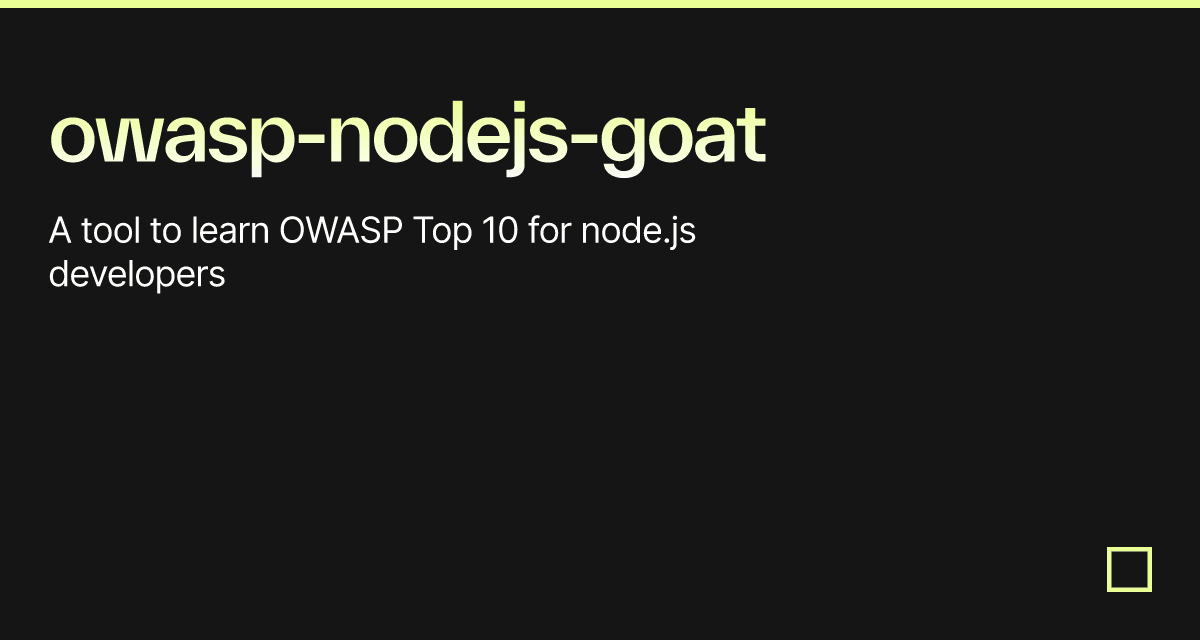 owasp-nodejs-goat - Codesandbox