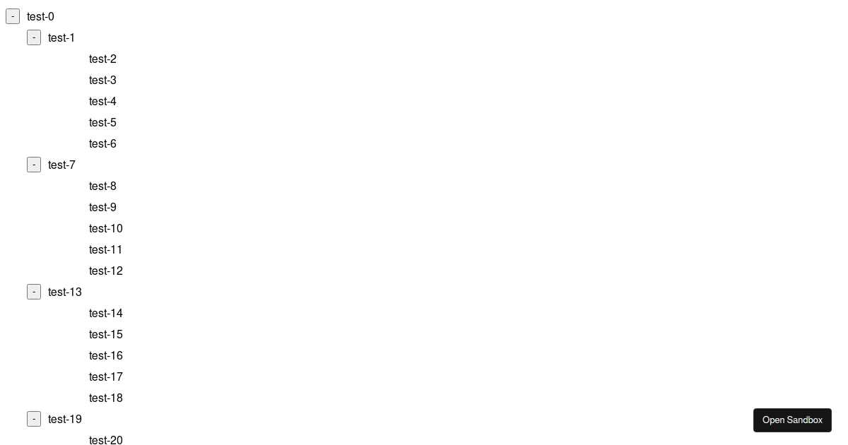 React Vtree Codesandbox