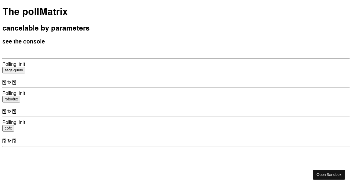 saga-query polling (forked) - Codesandbox