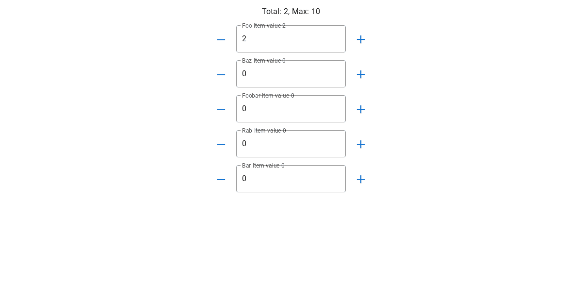 stack-72330576 Custom InputNumber v-for max validation - Codesandbox