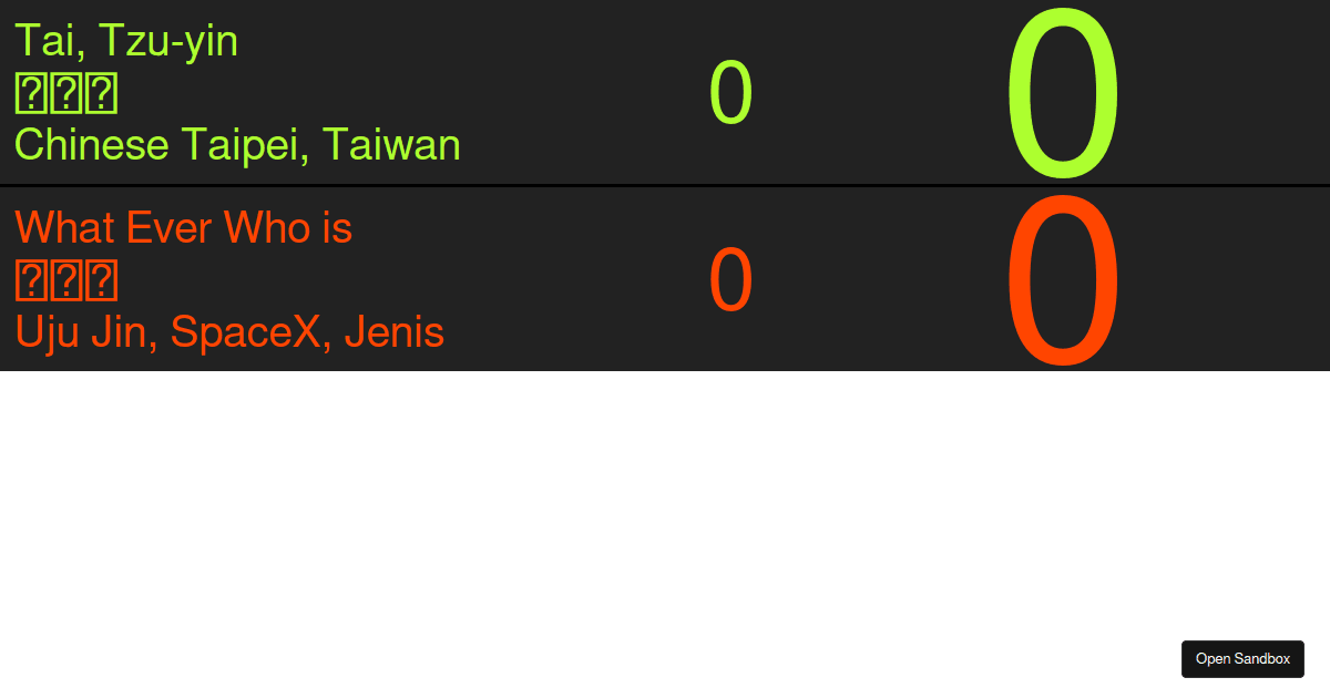 vue-badminton-scoreboard - Codesandbox