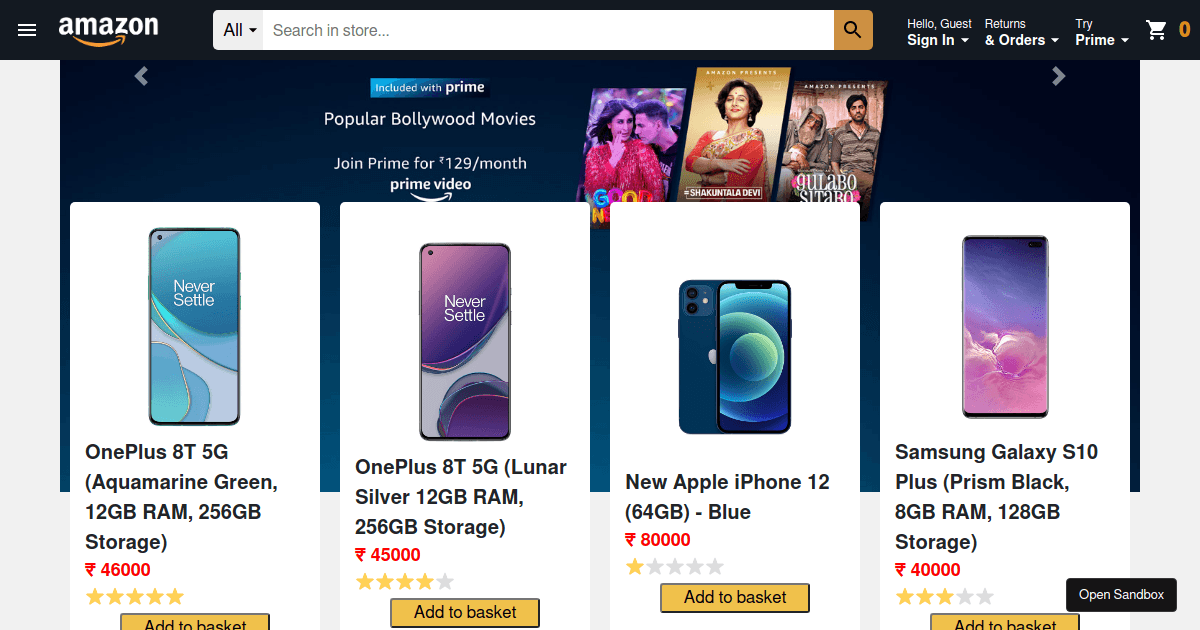 amazon-clone - Codesandbox