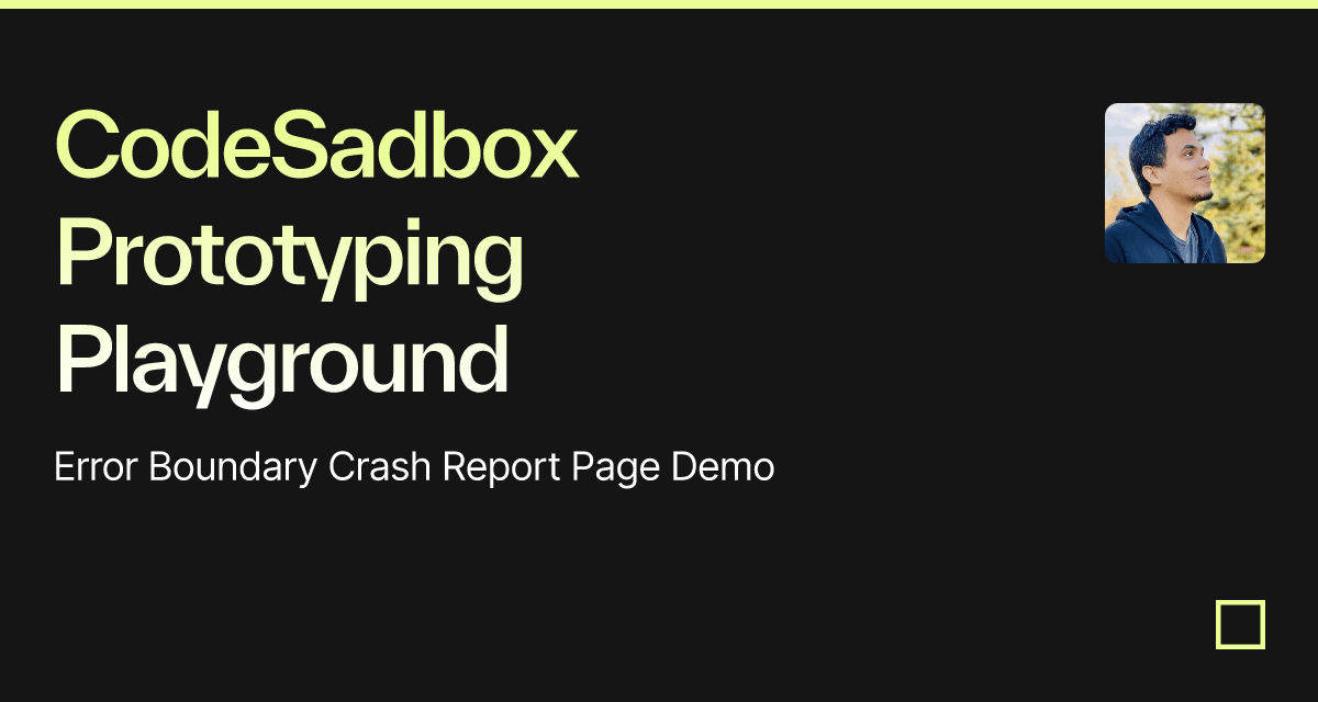 CodeSadbox Prototyping Playground - Codesandbox
