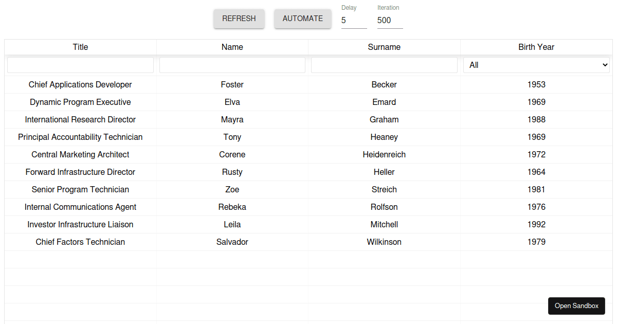 React Table - Refresh - Codesandbox