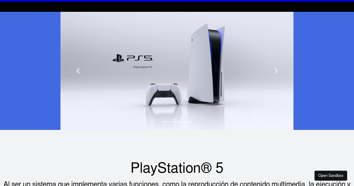 PS5 PROJECT - Codesandbox