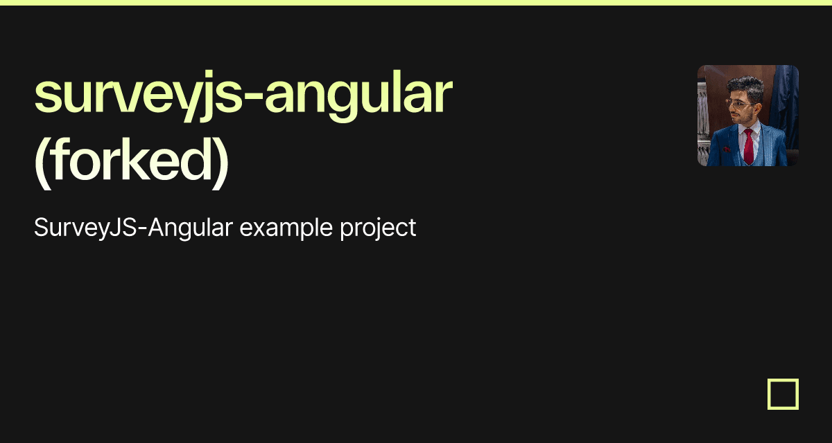 surveyjs-angular (forked) - Codesandbox