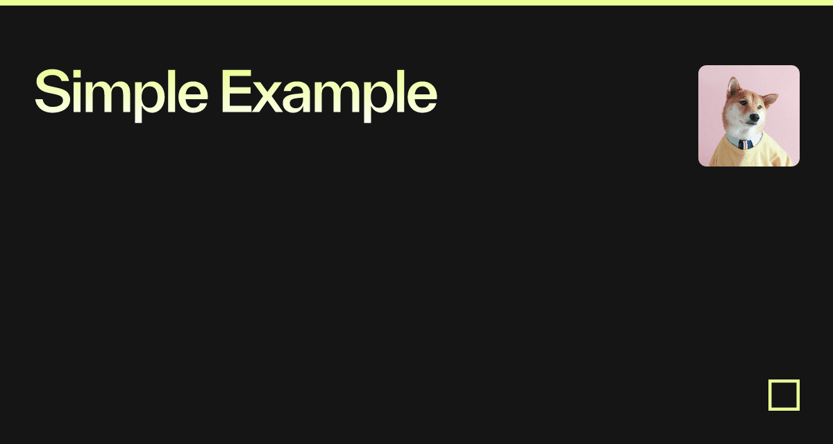 Simple Example - Codesandbox