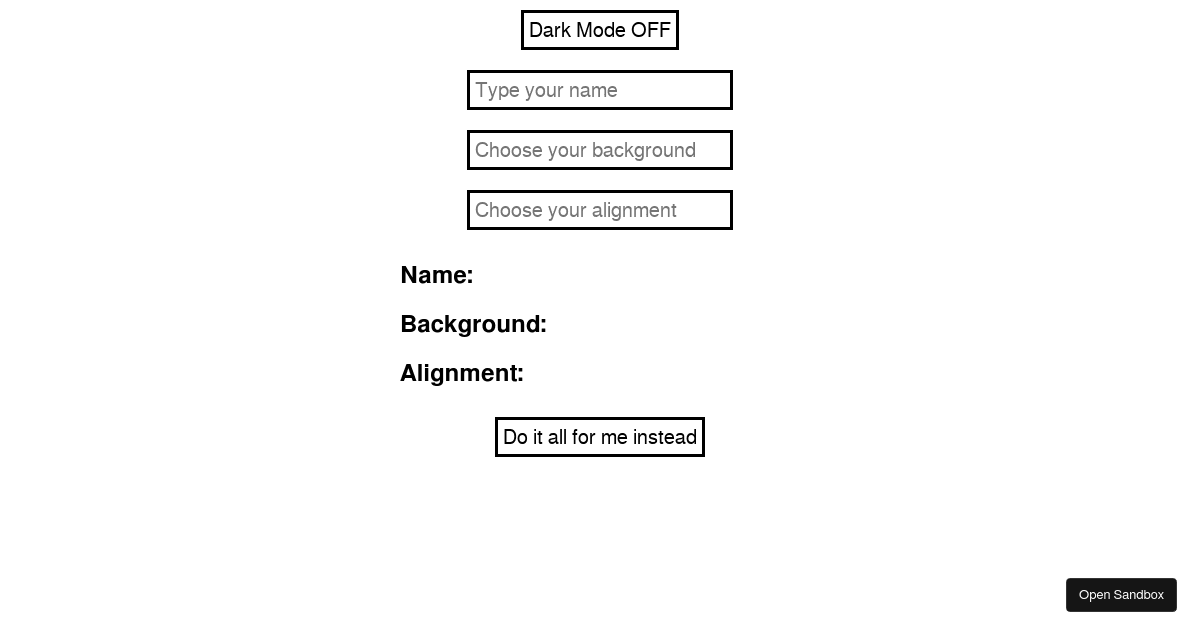 react-mini-character-sheet - Codesandbox