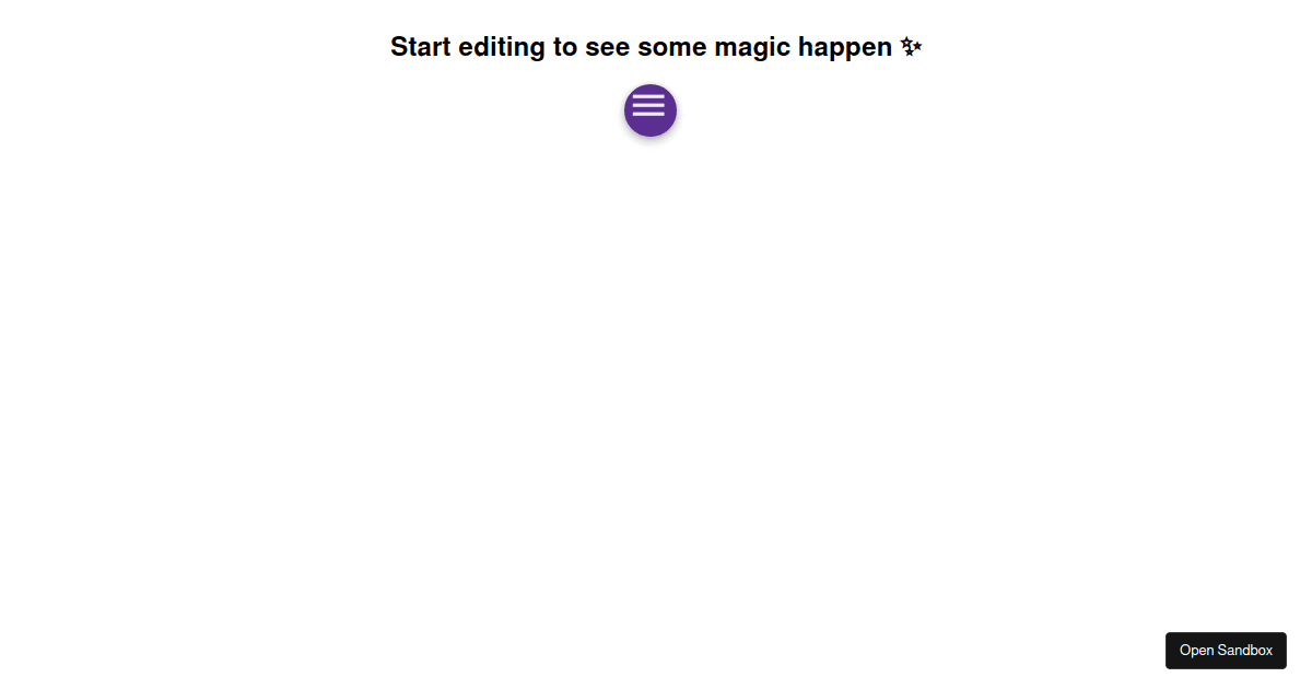 React FAB prototype - Codesandbox