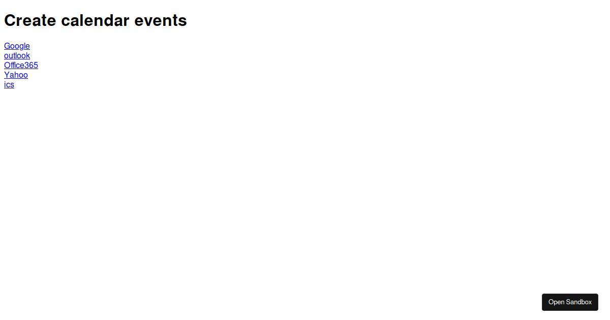 calendar link - Codesandbox